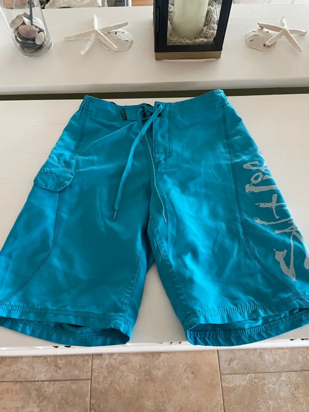 Salt Life | Swim | Salt Life Turquoise Boys Swim Trunks With Side Logo ...